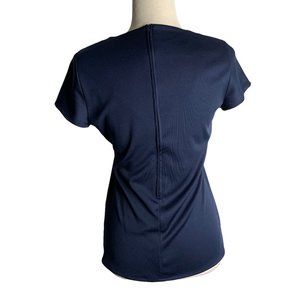 Rina | Tops | Vintage 8s Rina Stretch Knit Short Sleeve Top S Navy Blue ...
